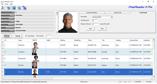 Contactless proximity encoders for card printers as well as secure ...